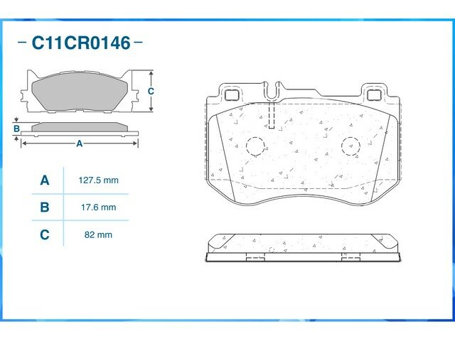 Колодки тормозные перед, Low Metallic MERCEDES-BENZ C-CLASS купе (C205) 05/19-, MERCEDES-BENZ C-CLA CWORKS арт. C11CR0146