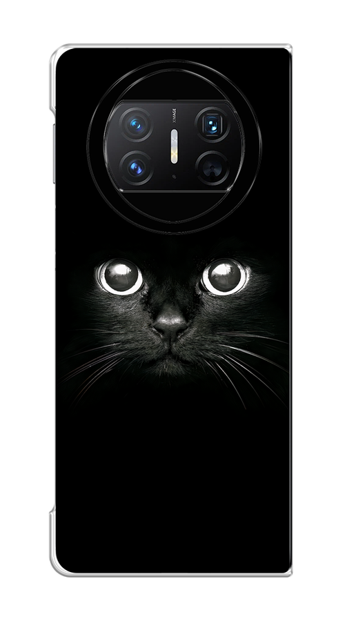 Чехол на Huawei Mate X3 / Хуавей Мейт X3 с принтом Взгляд черной кошки