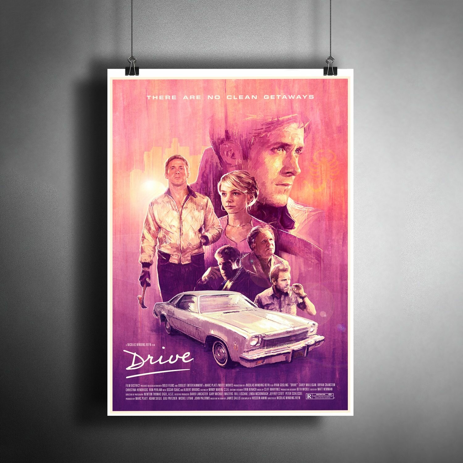 Постер плакат "Фильм: Драйв. Drive. Актёр Райан Гослинг" / Декор для дома, офиса, комнаты, квартиры, детской A3 (297 x 420 мм)