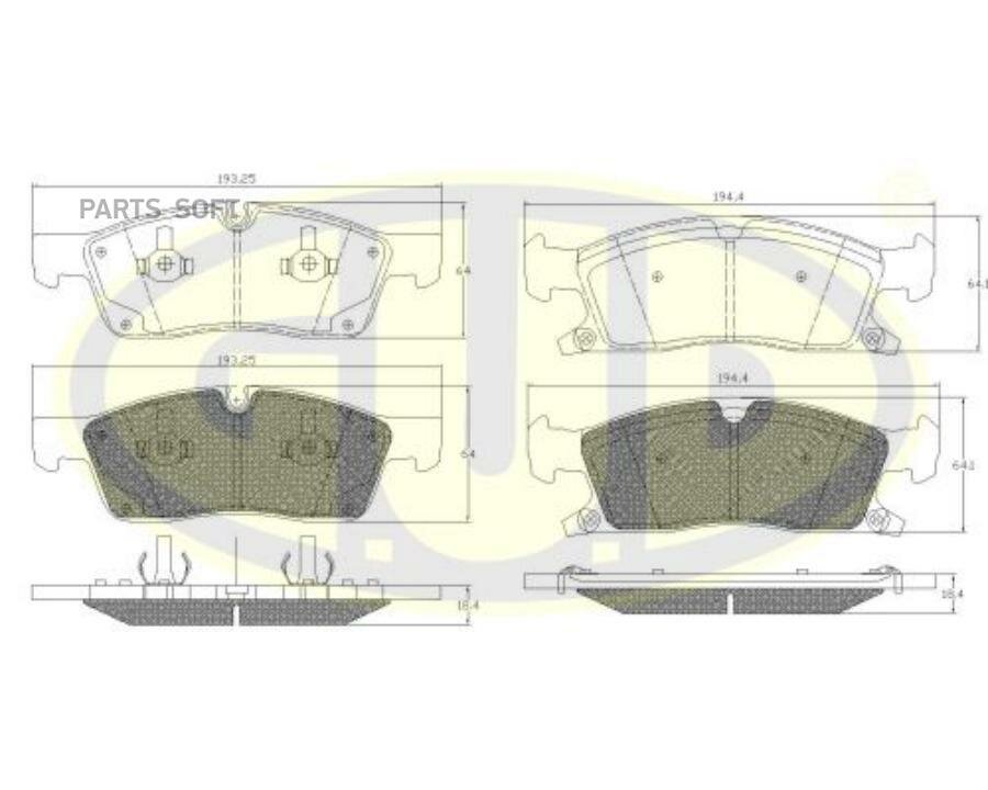 Колодки ПЕР MER W166 3.5/2.5CDI/JEEP GRAND CHEROKEE 3.6-6.4/3. CRD 10- G.U.D арт. GBP143010