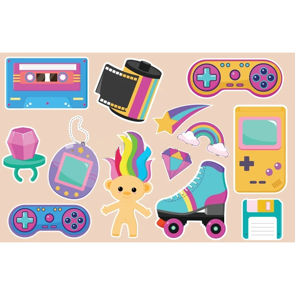 Наклейки стикеры 90-е