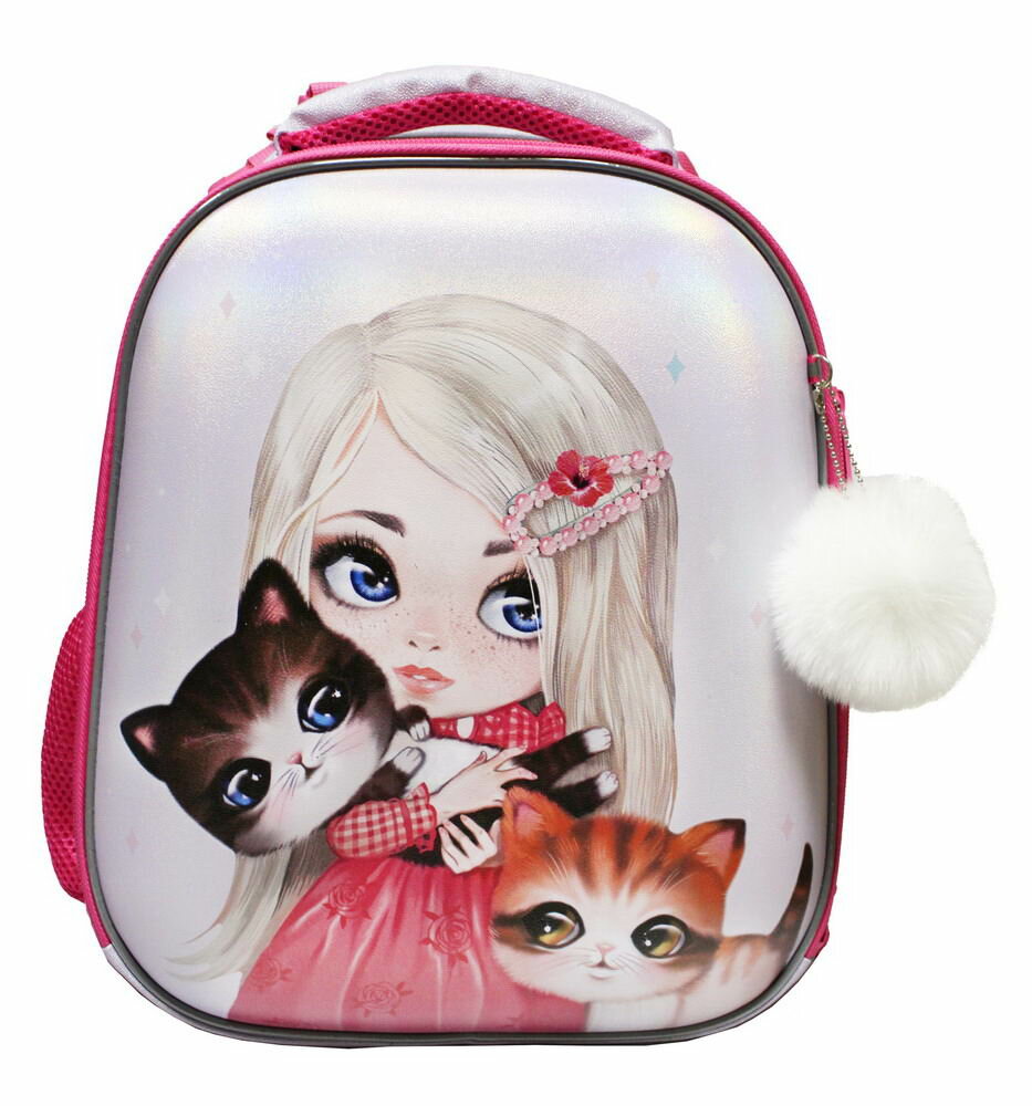 Рюкзак Centrum Девочка и котята, каркасный, формованный 36см х 30см х 17 см 90459