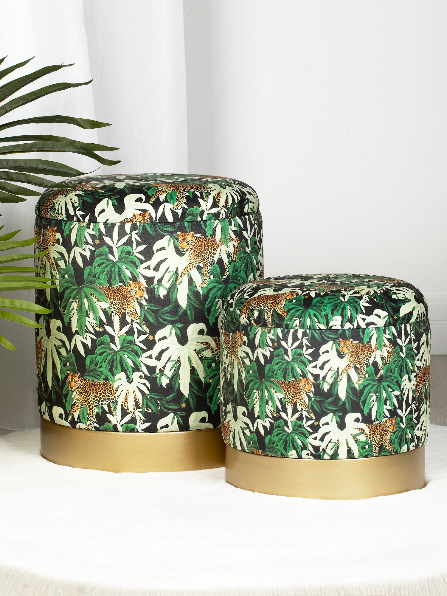 49-302/BM Пуфы с крышкой, набор 2 предмета 35х35х43; 30х30х29см, Glasar