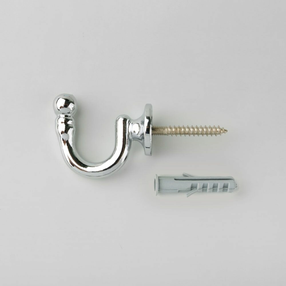 Крючок винтовой 30 мм OLEXDECO 1 шт. Хром
