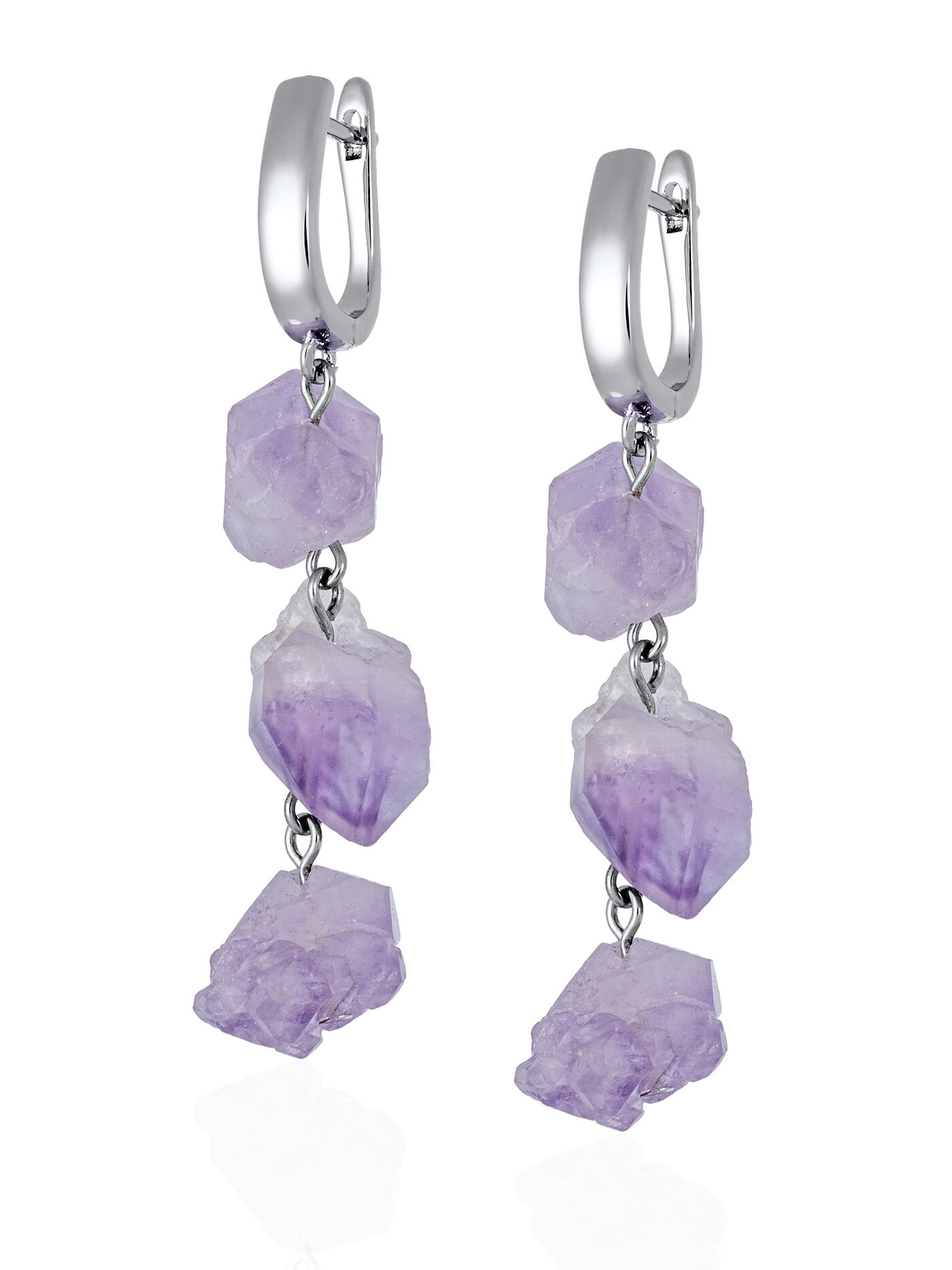 Комплект серег, аметист