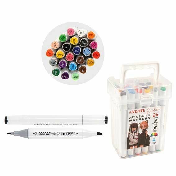 Набор скетч маркеров 2-х ст. "deVENTE. Emotion" 24 цв, пулевид, трёхгранный корпус