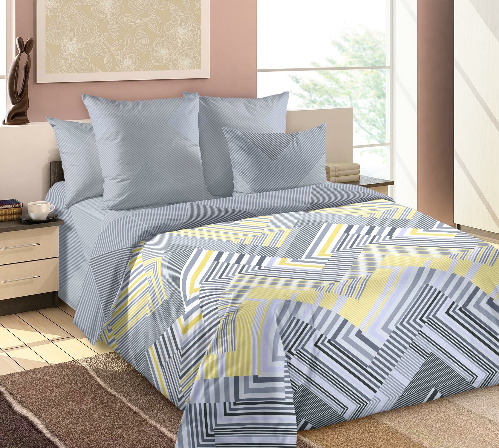 Постельное белье Евро с Одеялом (комплект) Перкаль 70х70 "Тобиас"