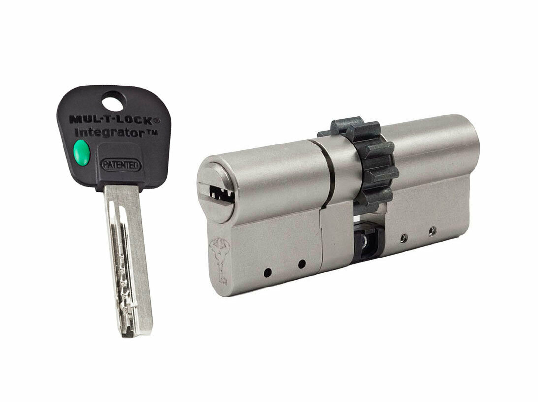 Цилиндр Mul-t-lock Integrator Modular ключ-ключ 105мм (размер 55х50 мм) - Никель, Шестеренка