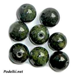 Натуральная бусина Змеевик 0003328 шарик 10 мм, цена за 10 шт.