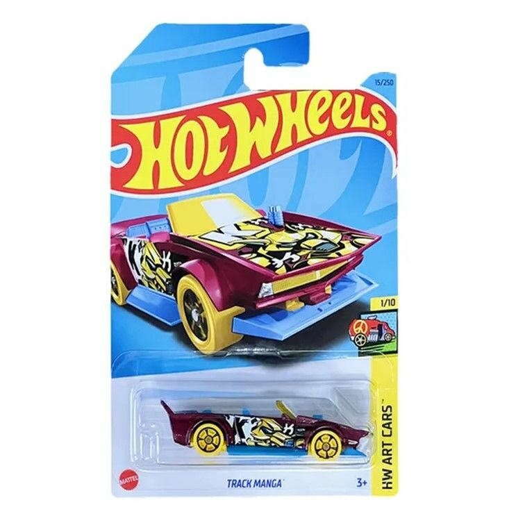 HKK15 Машинка металлическая игрушка Hot Wheels коллекционная модель Track Manga бордовый