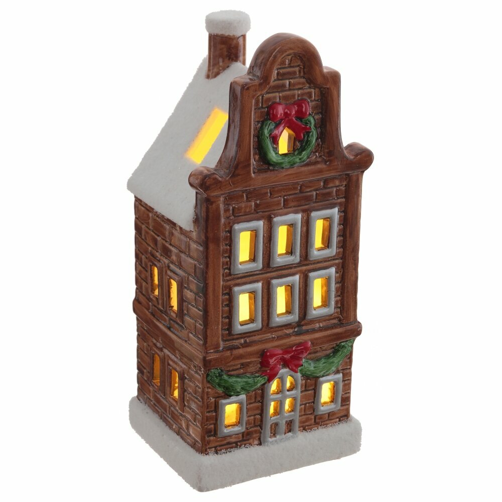 Новогодняя фигурка Домик (подсветка, 2xR44), 9,5х8х22 см KSM-793556