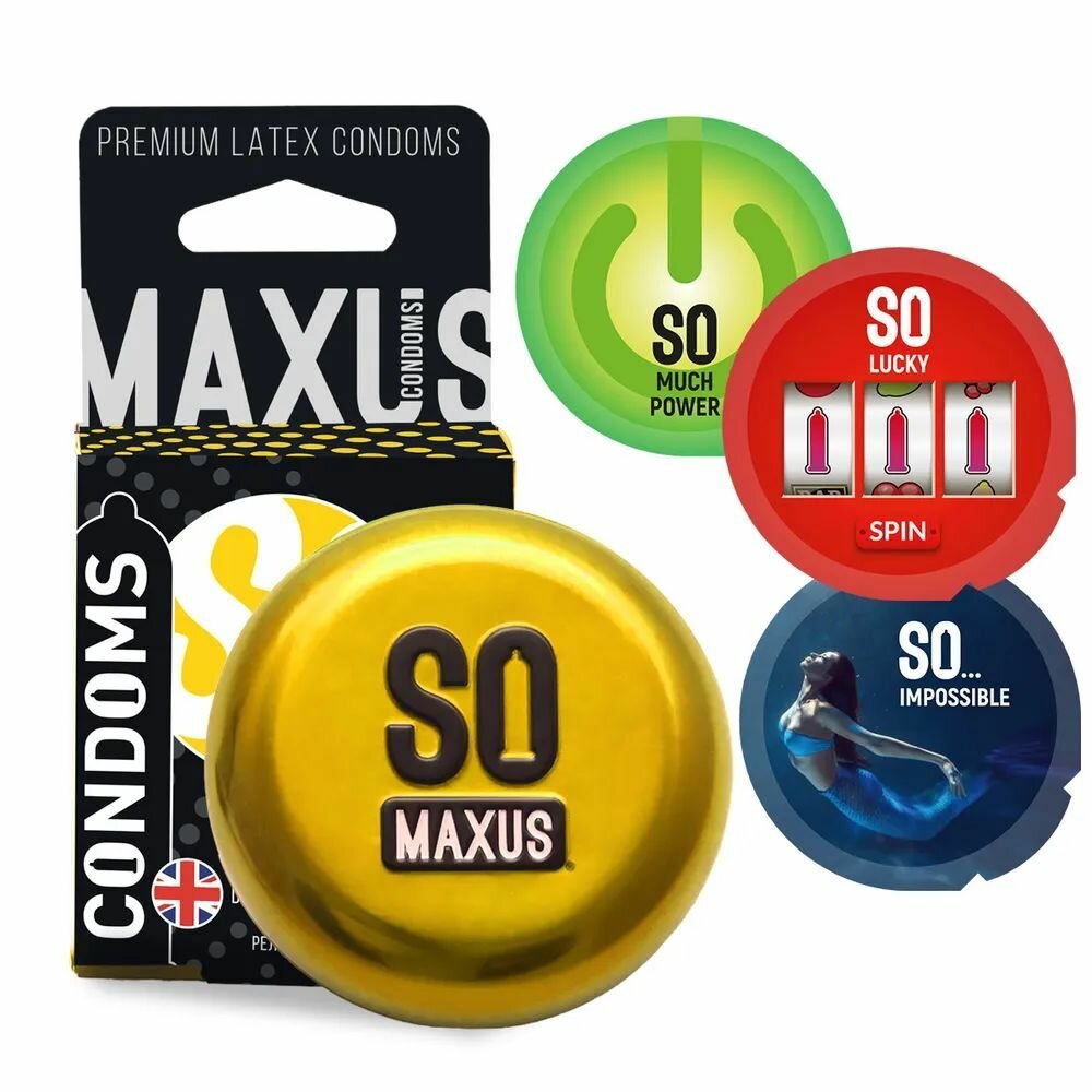 Презервативы точечно-ребристые MAXUS Special, 3 шт, кейс в подарок