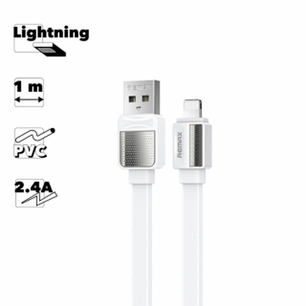 USB кабель Remax Platinum Pro RC-154i Lightning 8-pin, 2.4А, 1 метр, PVC, белый