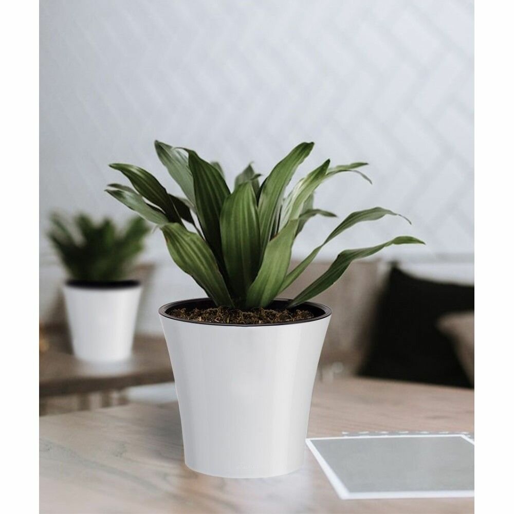 Кашпо для орхидей пластиковое бело-черное d16,5 см h15 см 2 л