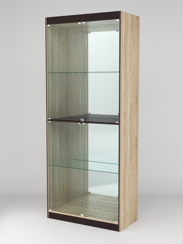 Витрина для бутылок "афродита" №2-6 (закрытая, задняя стенка - зеркало), Дуб Сонома-Дуб Венге