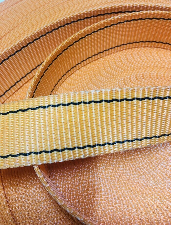 Лента / стропа ременная/ техническая синтетика оранжевая ширина 45 мм длина 15 метров прочная легкая крепление грузов усиление текстильных изделий ДомовоД ЛТПЭ45-15