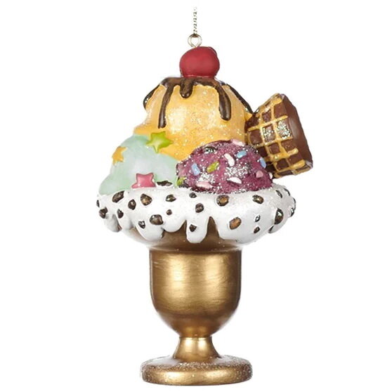 Елочная игрушка Мороженое с рожком - Maison du Sucre 10 см, подвеска, Goodwill (Гудвилл), TR21318-1