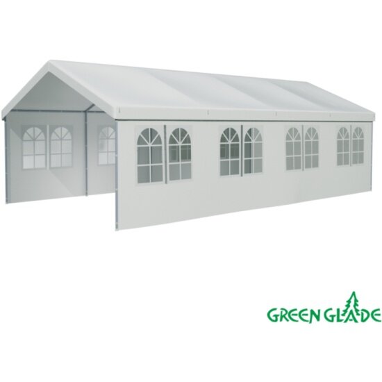 Тент Green Glade садовый с боковыми стенками 32 кв. м белый (3 коробки) 1093