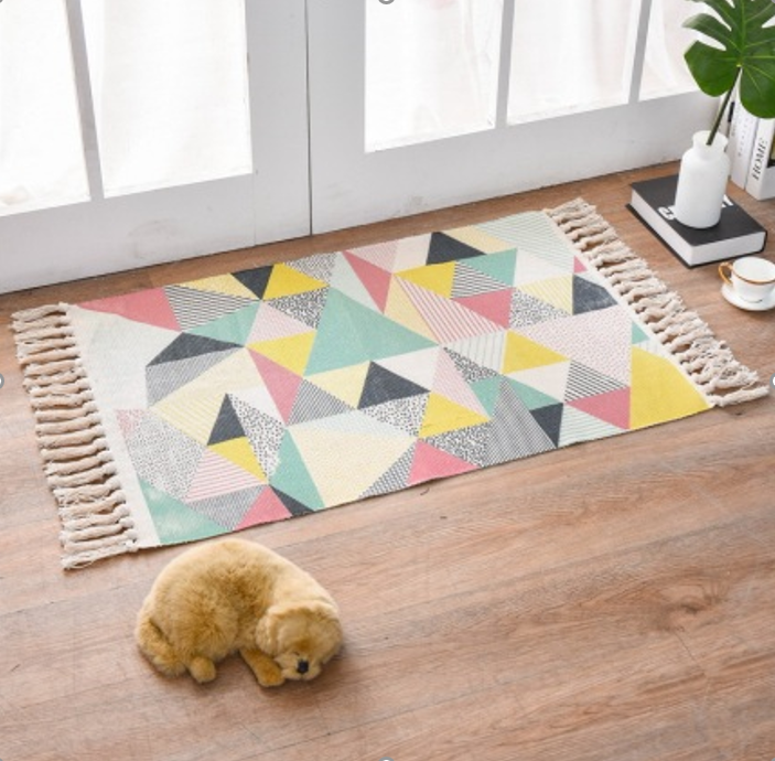 Коврик для пола с кисточками 60*90см. Циновка