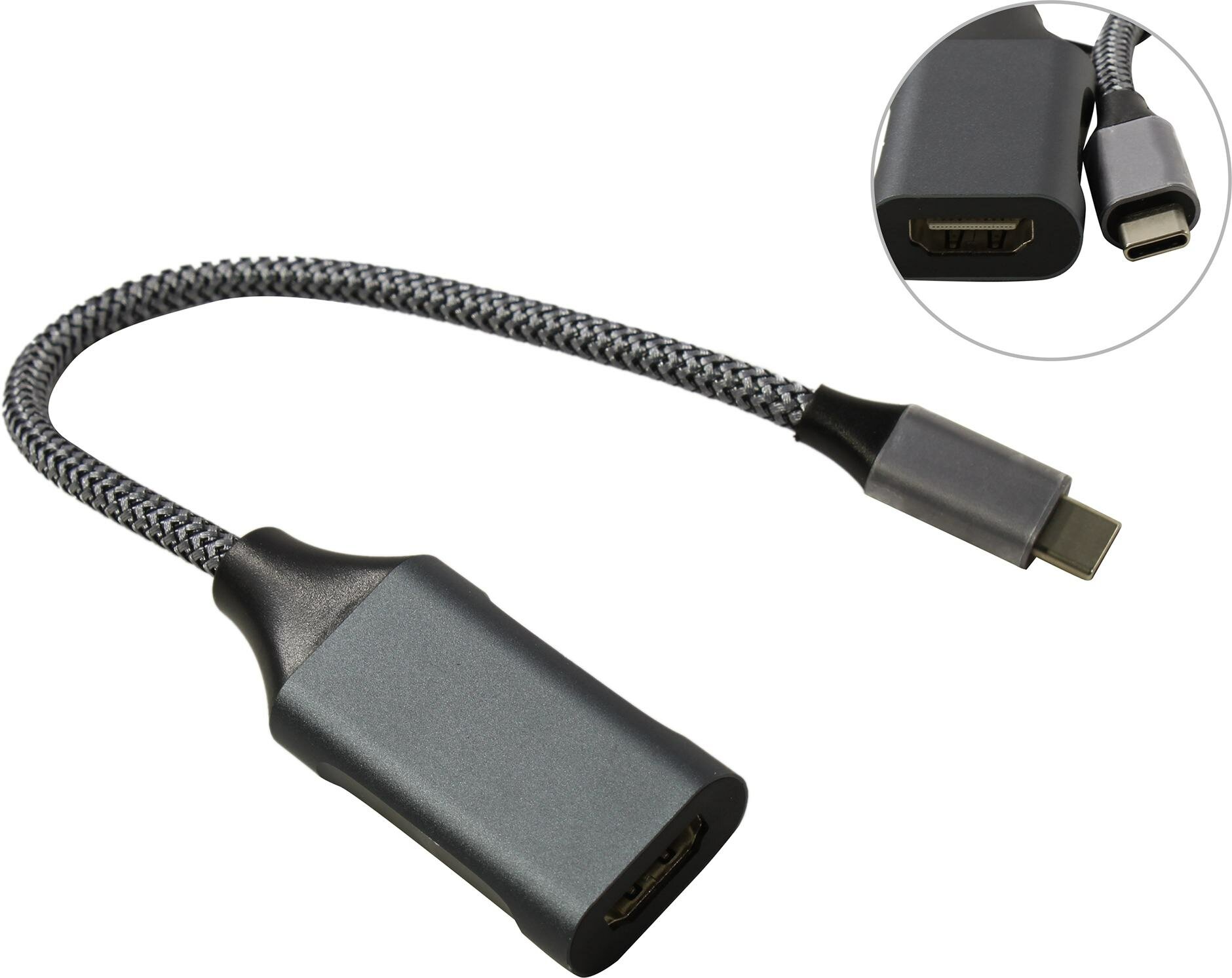 Адаптер KS-IS USB Type-C - HDMI 4K @ 60 Гц Ultra HD, серебристый