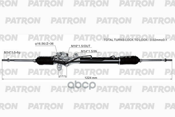 Рейка рулевая HYUNDAI GETZ (TB) 01- PATRON арт. PSG3133