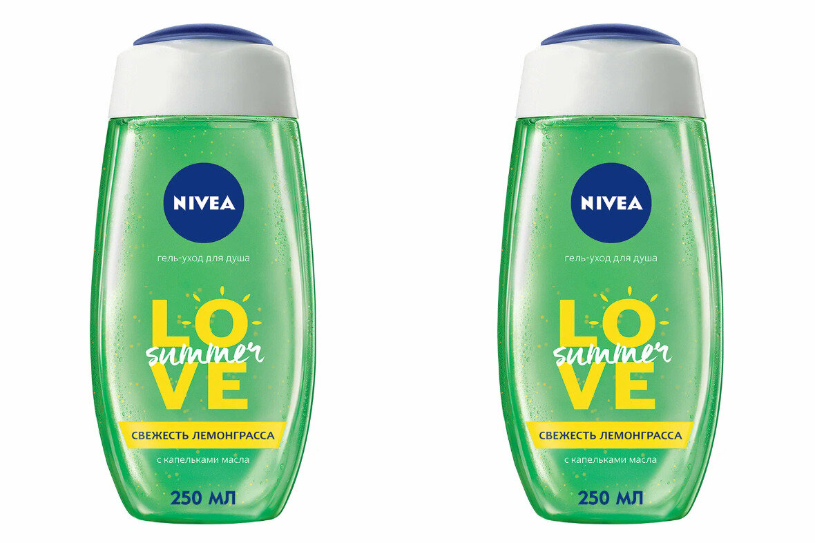 Гель для душа Nivea, Лемонграсс и масло, 250 мл, 2 уп