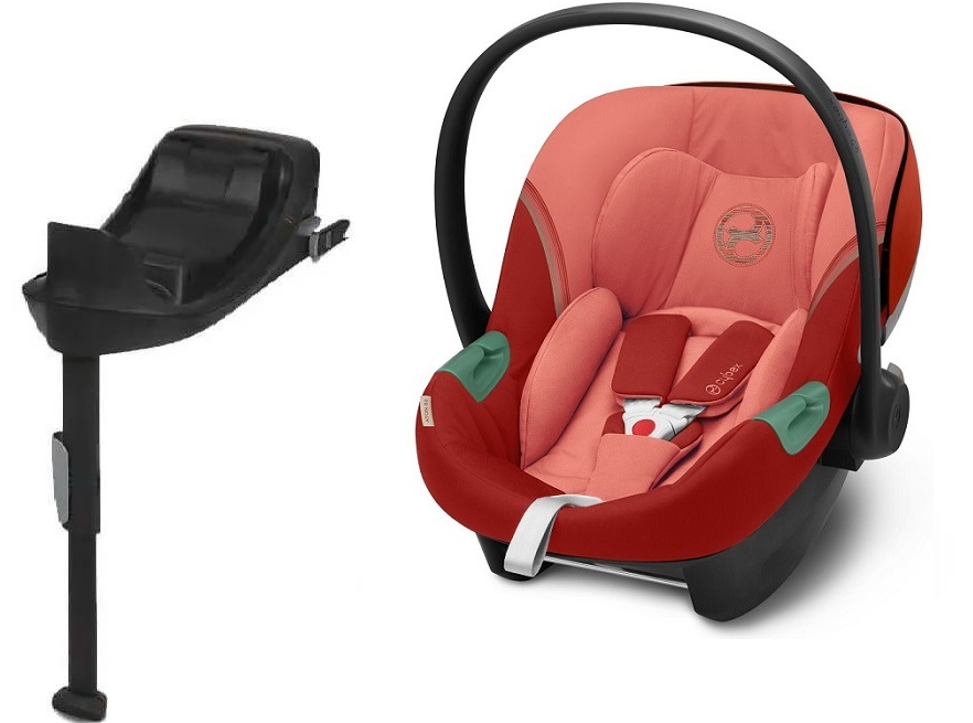 Автокресло Cybex Aton S2 i-Size Hibiscus Red с базой ISOFIX в комплекте. Группа 0+ (0-13 кг). Рост до 87 см.