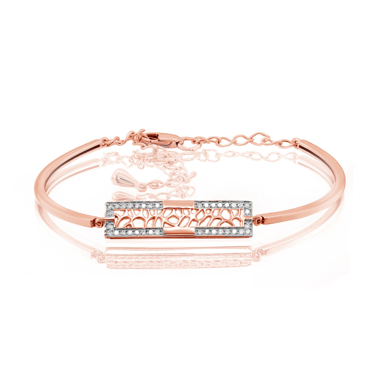Браслет, красное золото, 585 проба, бриллиант