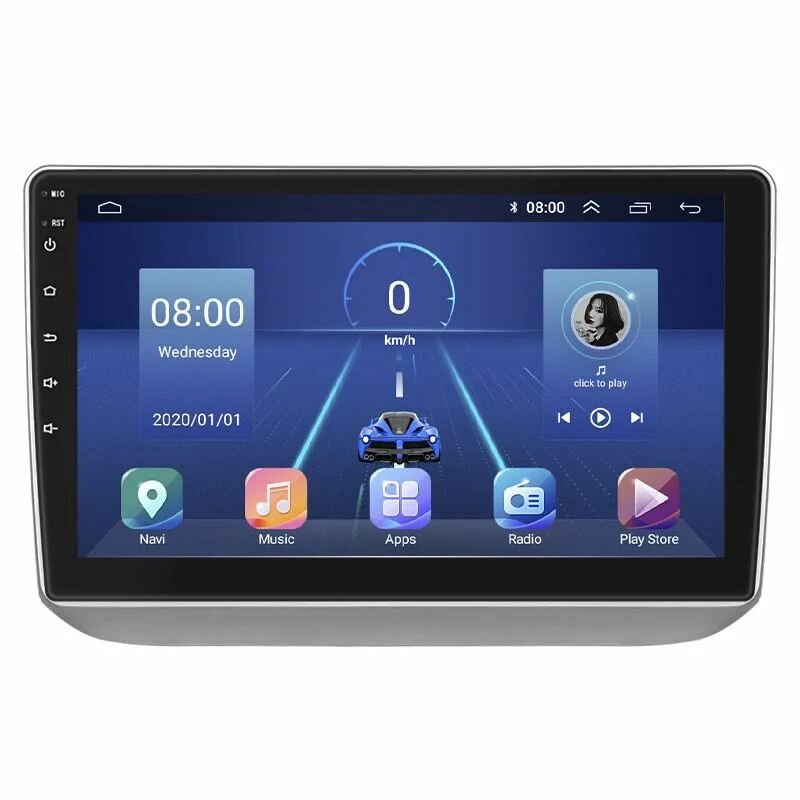 Автомагнитола с рамкой 2 din 10 дюймов для Skoda Fabia 2 2007-2014 / Android 4Gb+64Gb / GPS / Bluetooth / Wi-Fi / FM-радио