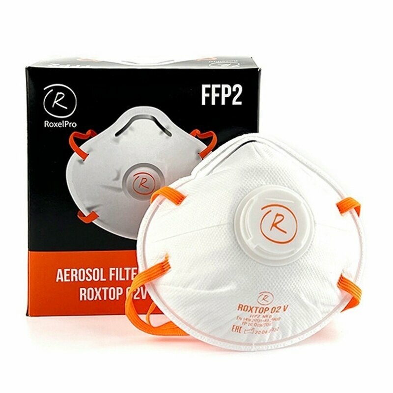 Фильтрующая полумаска c клапаном RoxelPro Aerosol Filtering Half Mask ROXTOP 02V FFP2 NR D 731325