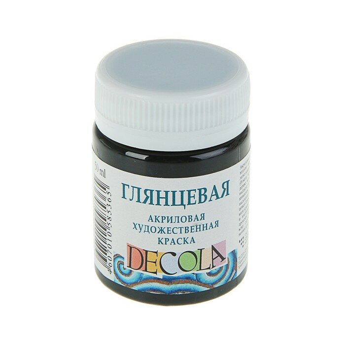 Краска акриловая художественная Невская палитра Decola, 50 мл, глянцевая, черный (2928810)