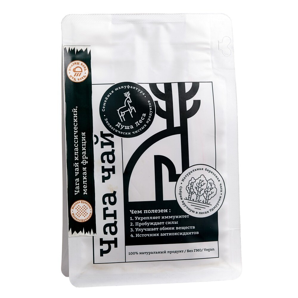 Чага чай классический мелкая фракция 100 г. Душа леса.