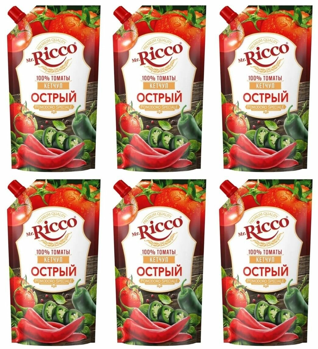 Mr.Ricco Кетчуп Острый, 300 г, 6 шт