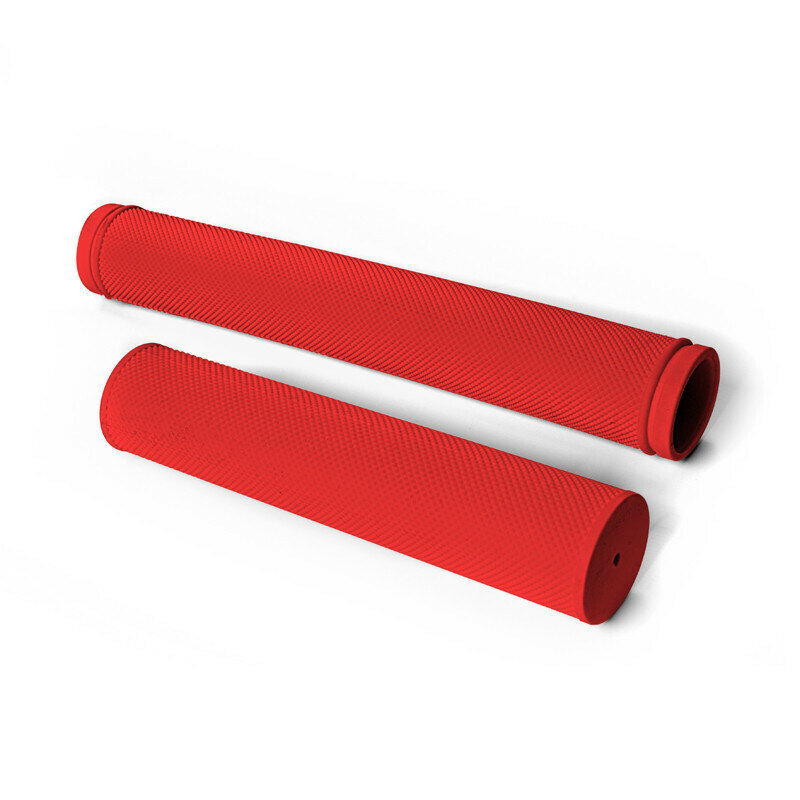 Грипсы велосипедные ручки на руль H95 резиновые, противоскользящие, удлиненные 178мм для BMX и дорожных велосипедов красные