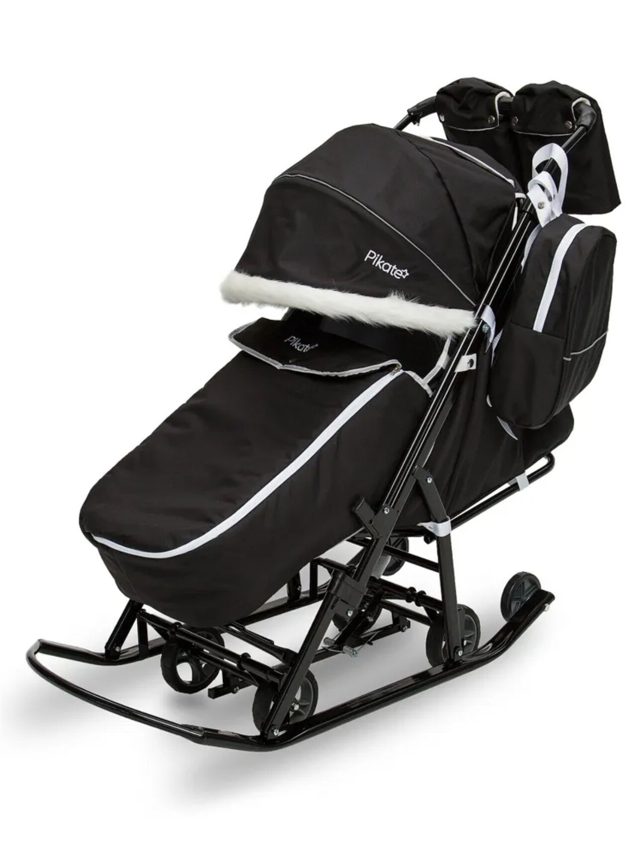 Санки-коляски "Арктика" с бампером и колесами от Pikate