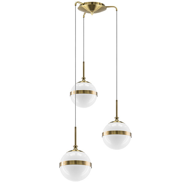813131 Люстра GLOBO 3х40W E14 electroplating bronze/white (шт)