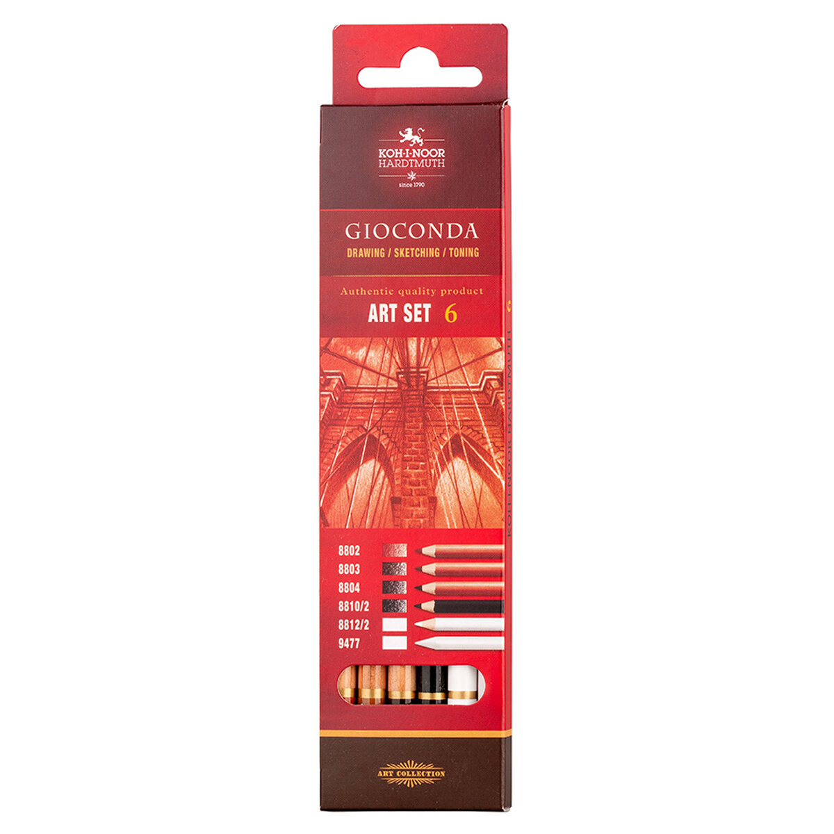 Набор графических материалов в карандаше Koh-I-Noor «Gioconda 9035», 6шт, картон. упак, европодвес