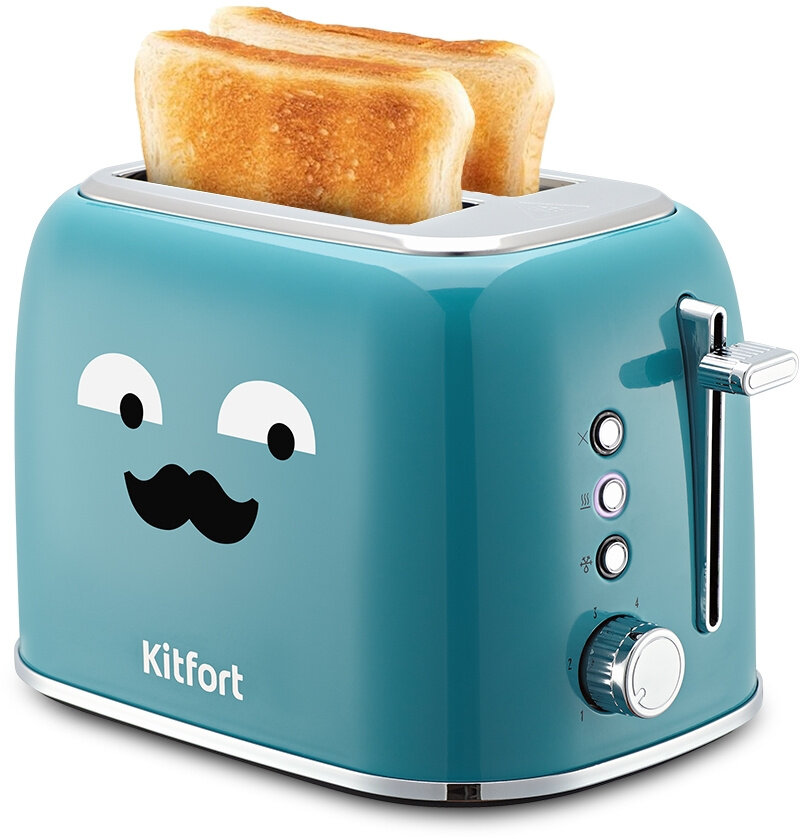 Тостер KitFort КТ-6218-2, бирюзовый