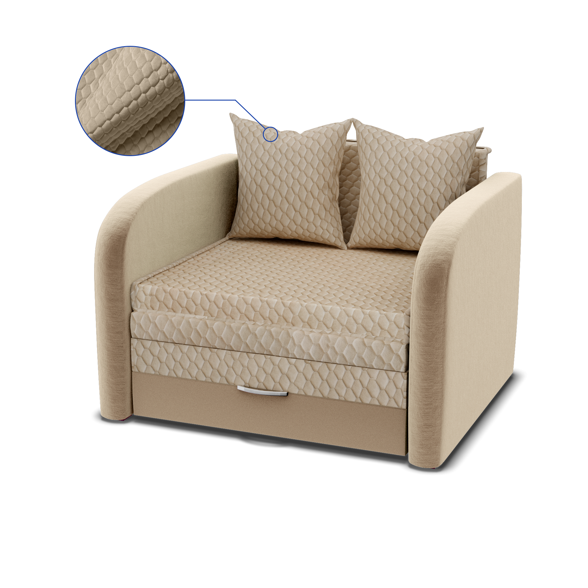 Раскладной диван Мультик серия LUX , ткань ZIZI+Diamond 605, размер В98*Ш135*Г80см.