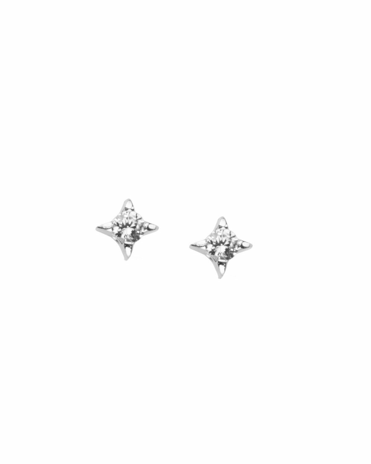 Серьги пусеты, серебро, 925 проба, родирование, фианит