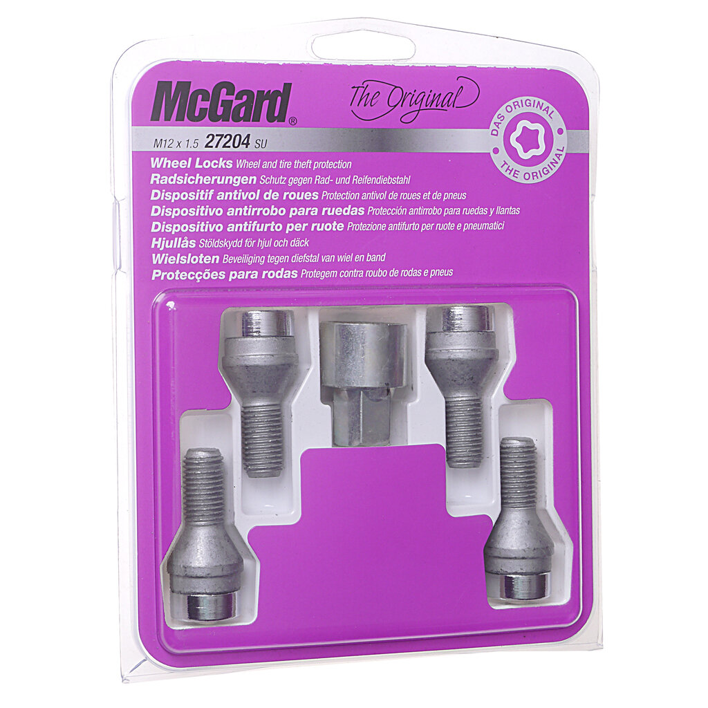 Болт колеса М12х1.5х22.1 секретки конус комплект 4шт. головка под ключ 17мм MCGARD