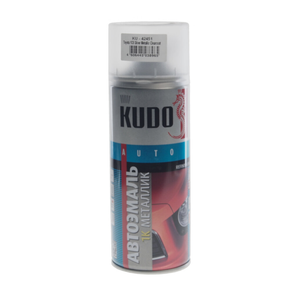 Краска TOYOTA 1C0 Silver Metallic Clearcoat аэрозоль 520мл KUDO