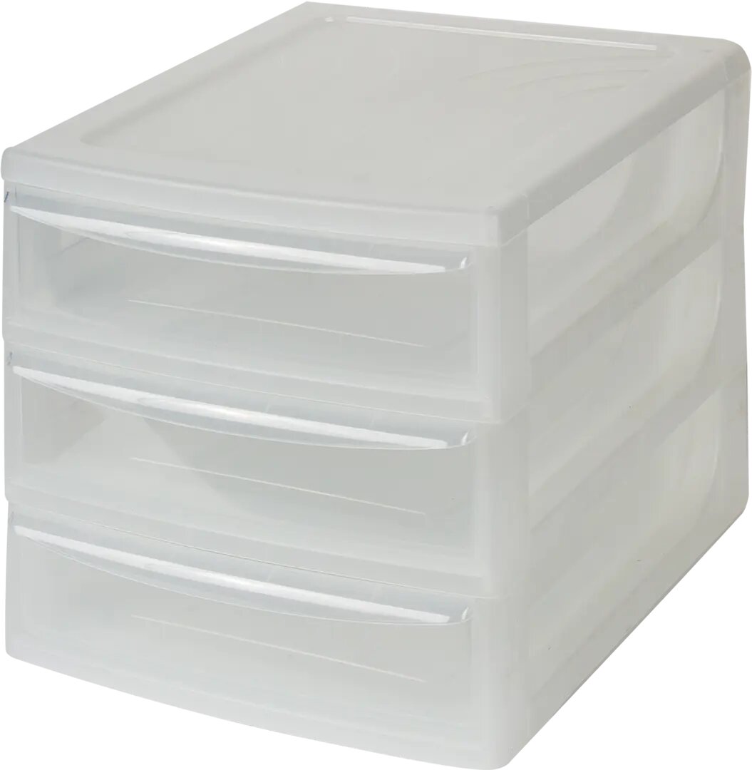 Органайзер настольный А4 3 ящика 26x26.5x36.8 см полипропилен цвет прозрачный
