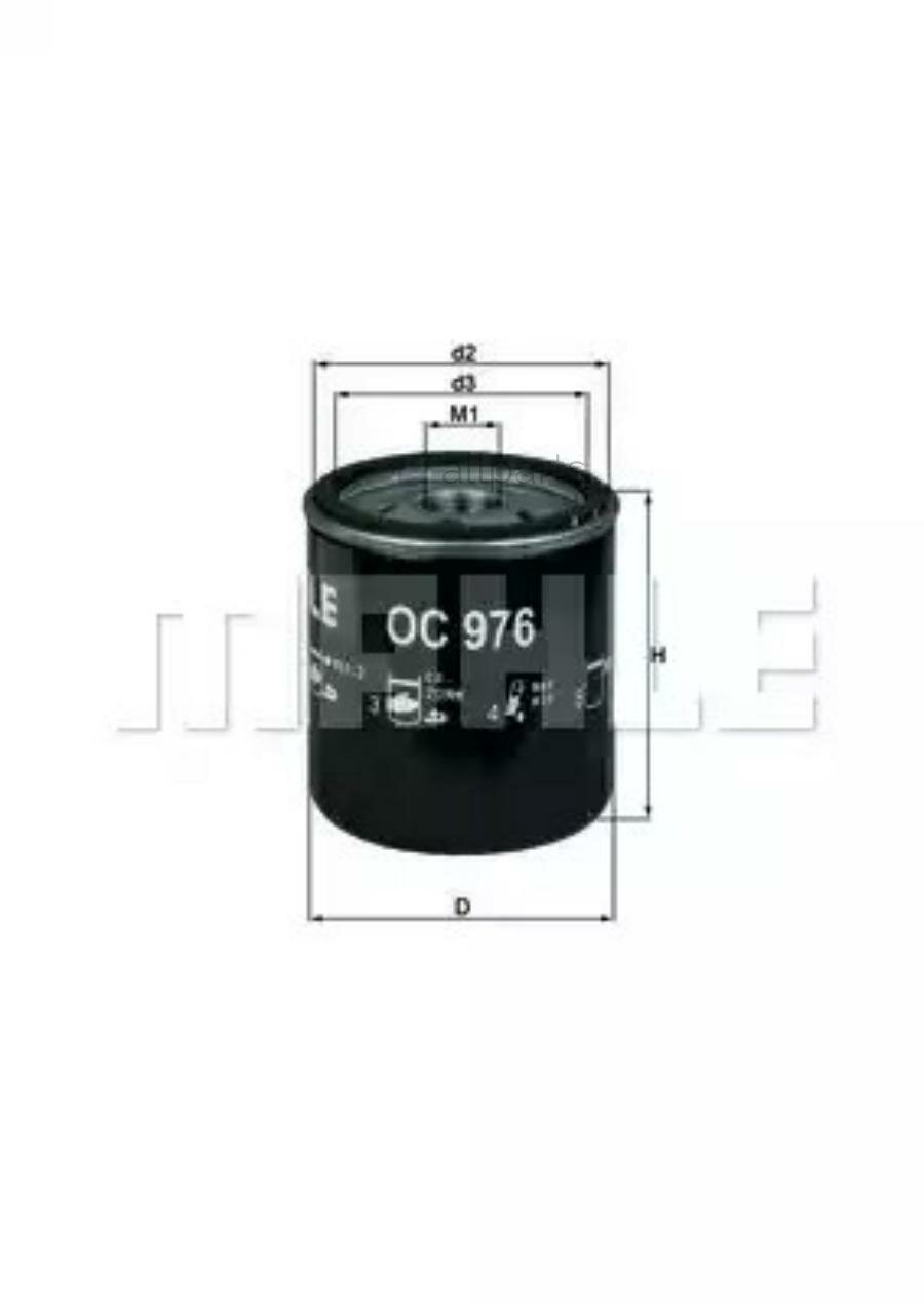 MAHLE OC976 фильтр масляный!\ Citroen Xsara/Xantia, Peugeot 106-807, RVI MIDR 06.20.45