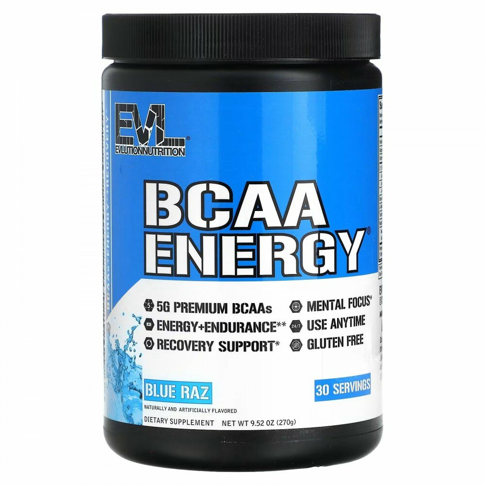 EVLution Nutrition, BCAA Energy®, со вкусом голубой малины, 270 г (9,52 унции)