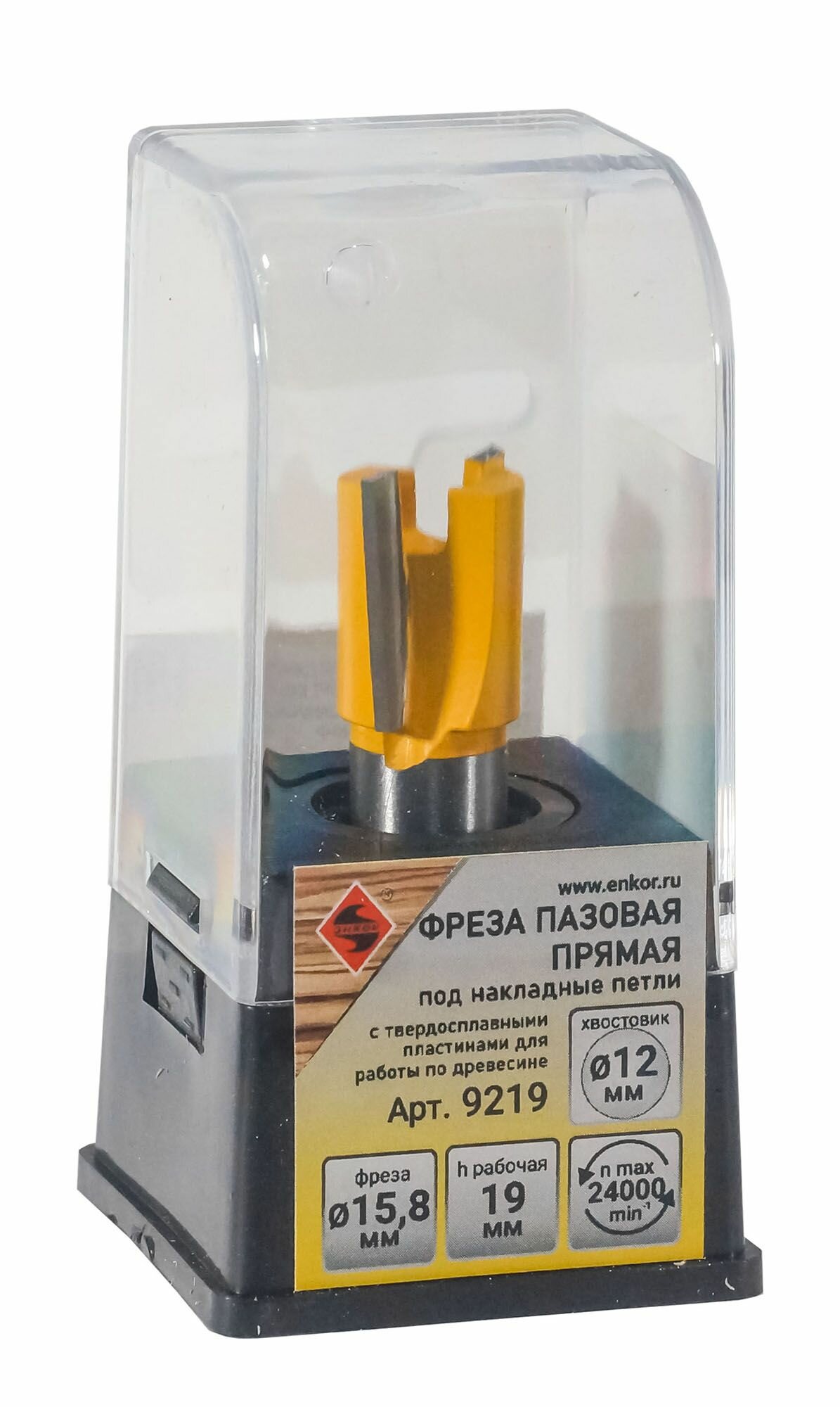 Фреза пазовая прямая для накладных петель энкор ф15,8х19 мм хв12мм