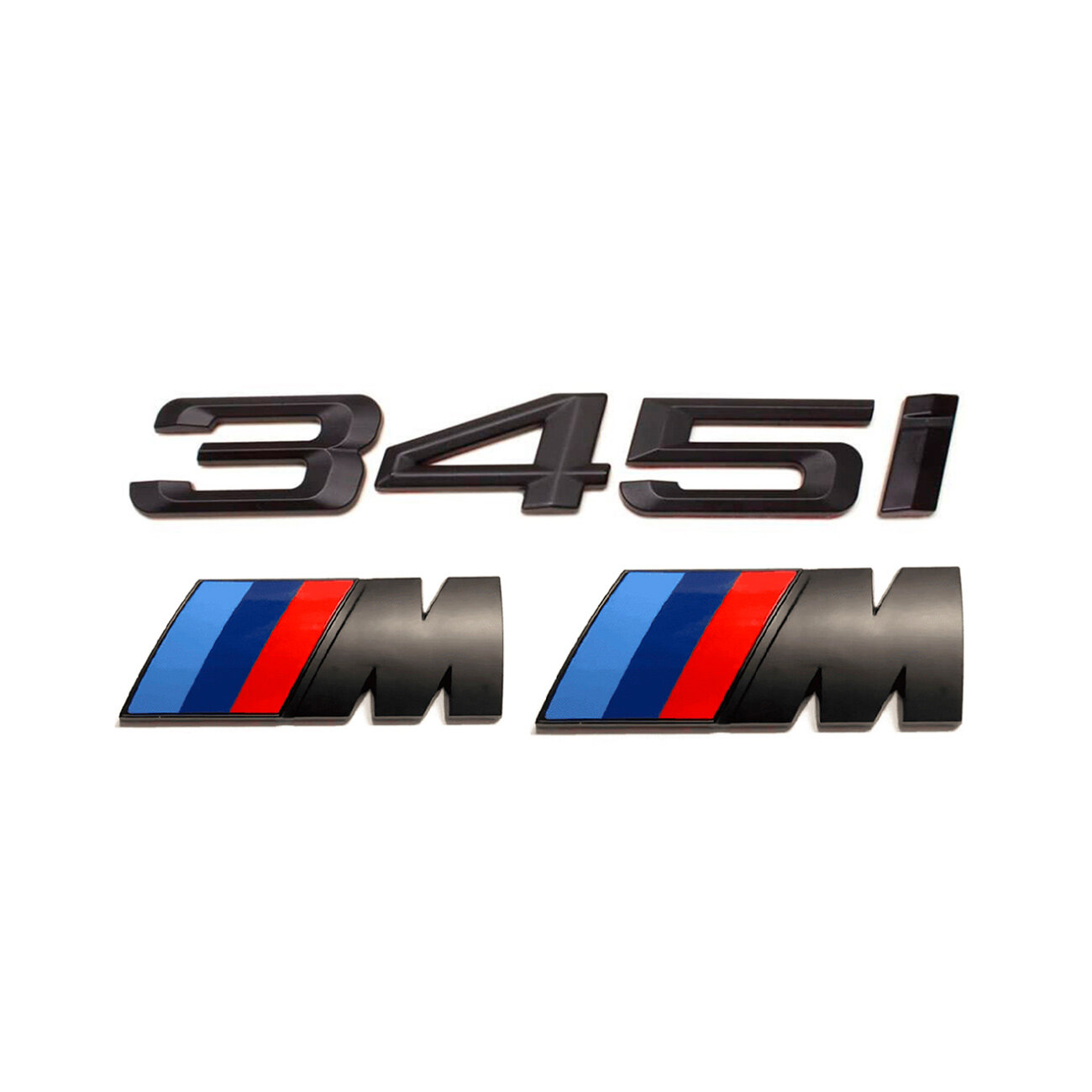 Комплект: шильдик на багажник 520 i для BMW 5 ой серии + 2 эмблемы на крыло M-performance черный глянец