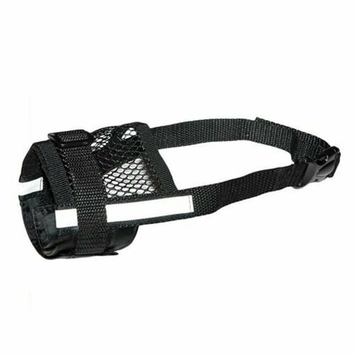 Намордник регулируемый №4 20-27см, нейлон черный со светоотражающей лентой