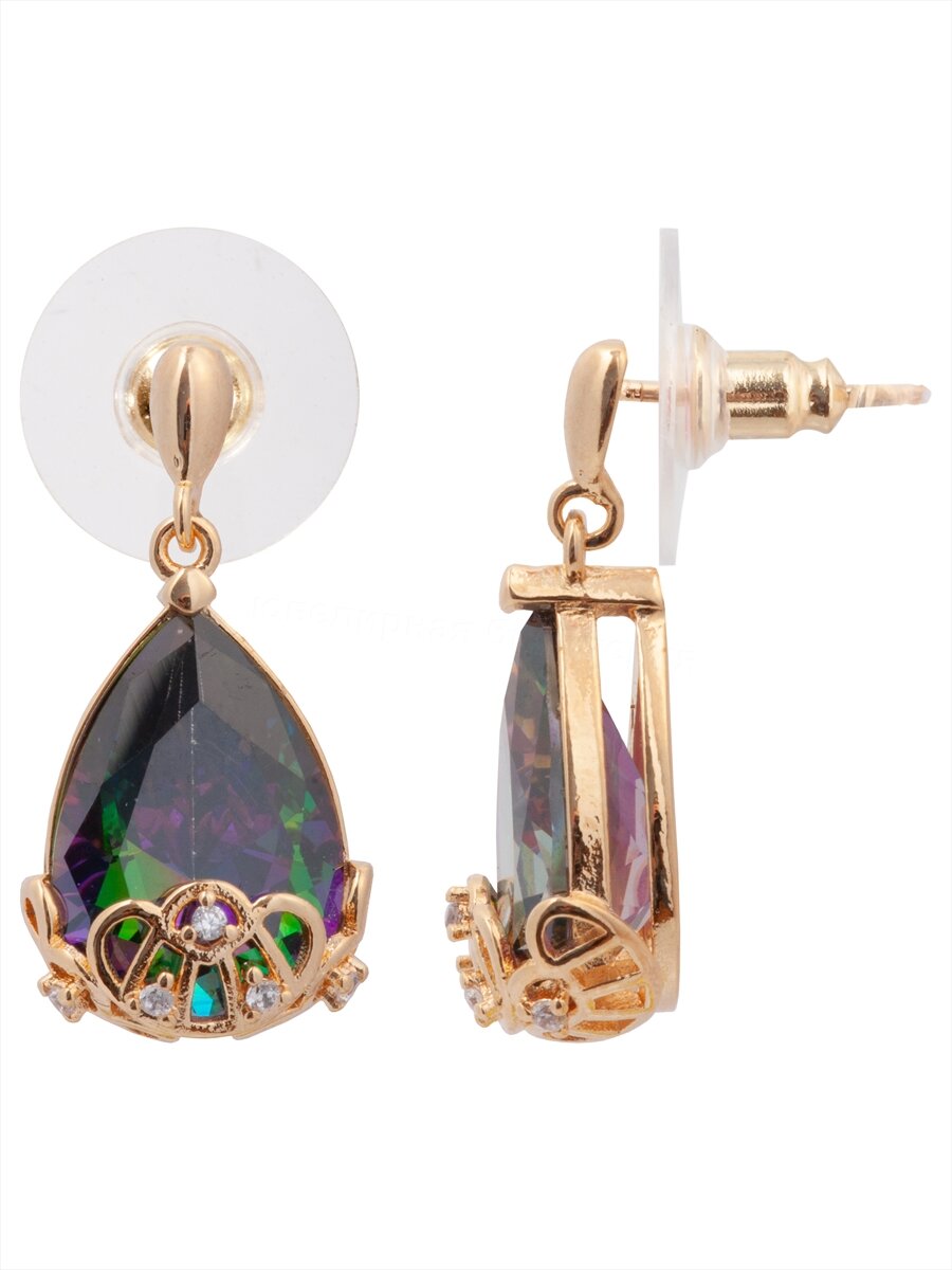 Серьги клипсы, фианит