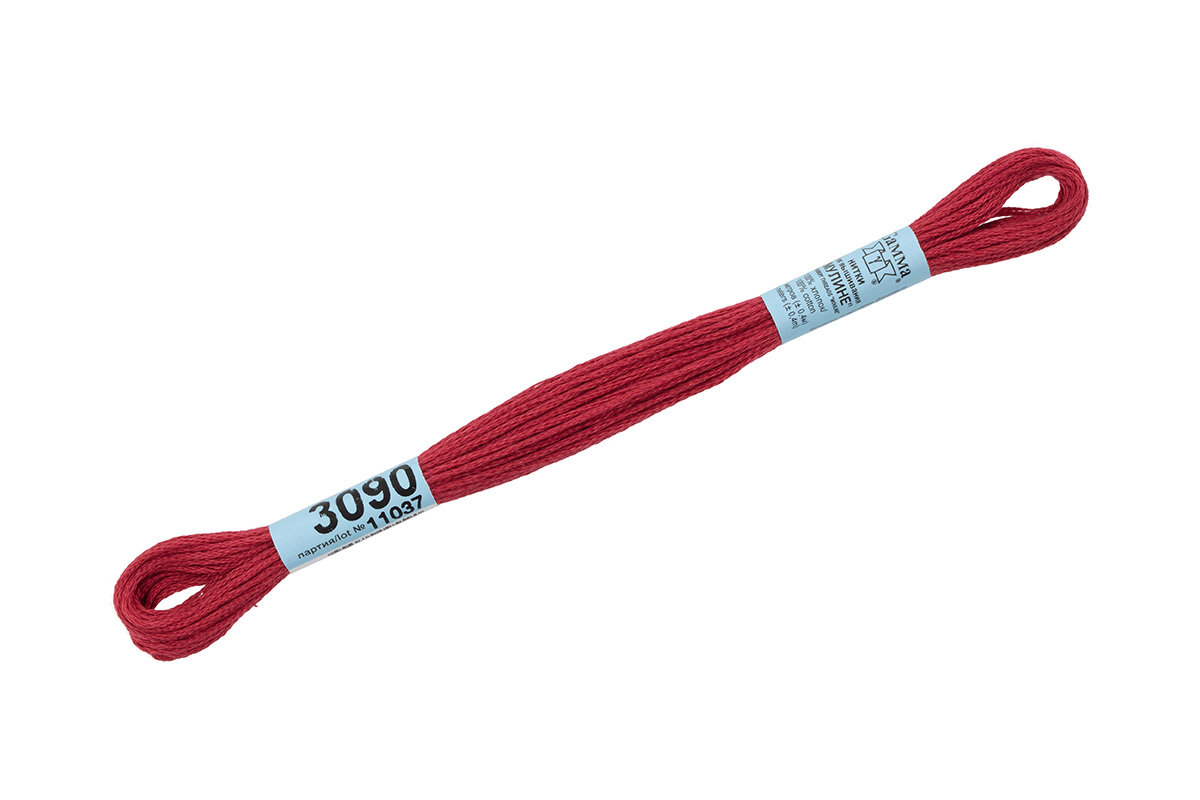 Мулине GAMMA нитки для вышивания 8м. 3090 грязно-малиновый, 1 штука.